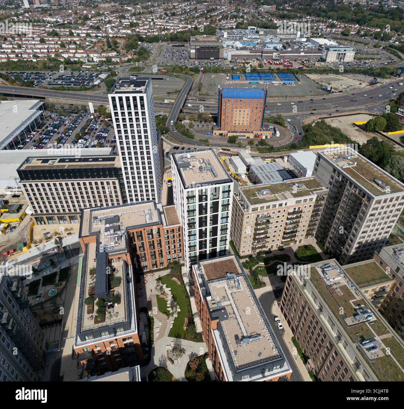 Brent Cross Town - Aerial view of Brent Cross Shopping Centre, London ...