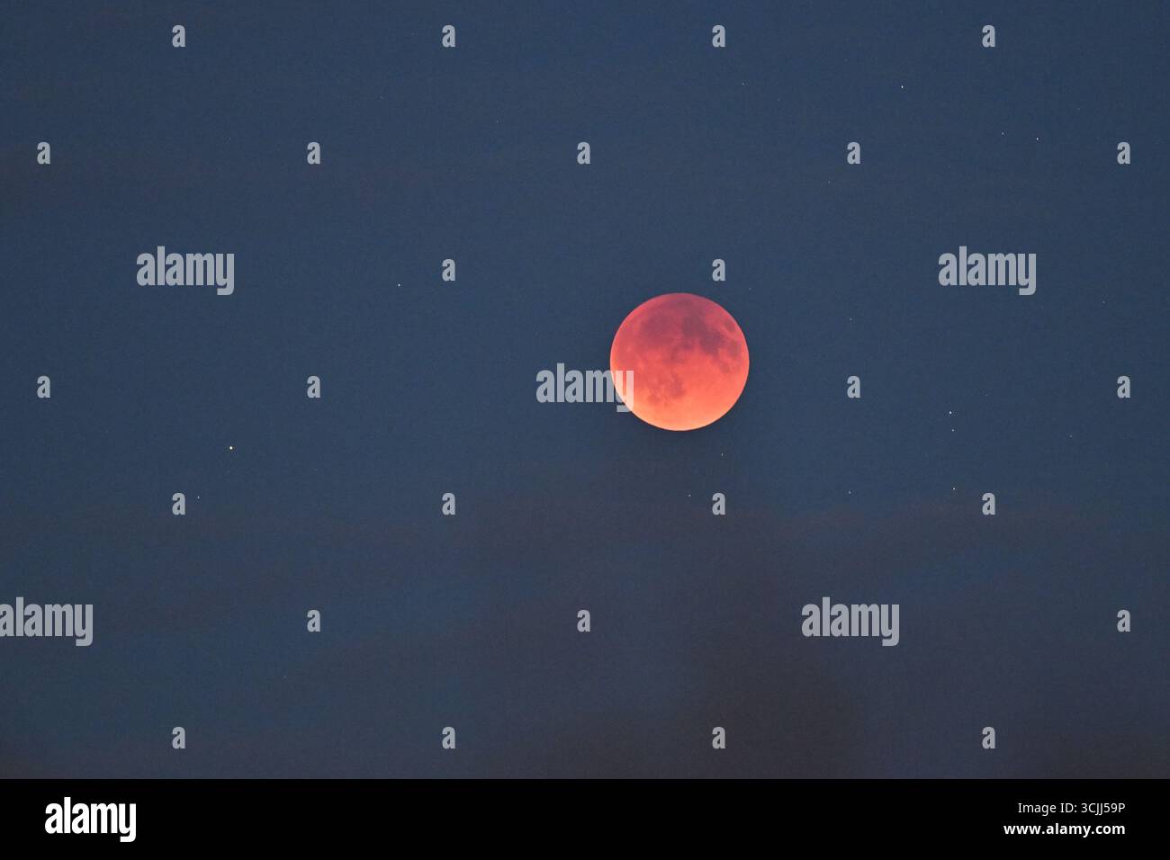 Total lunar eclipse, red (blood) full Moon, Velke Bilovice, South ...