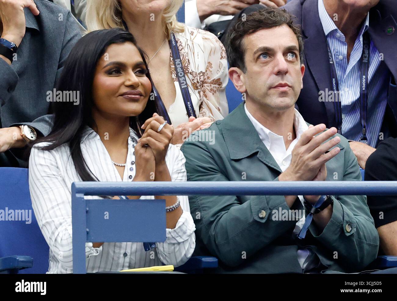 Flushing Meadows, United States. 07th Sep, 2025. BJ Novak and Mindy ...