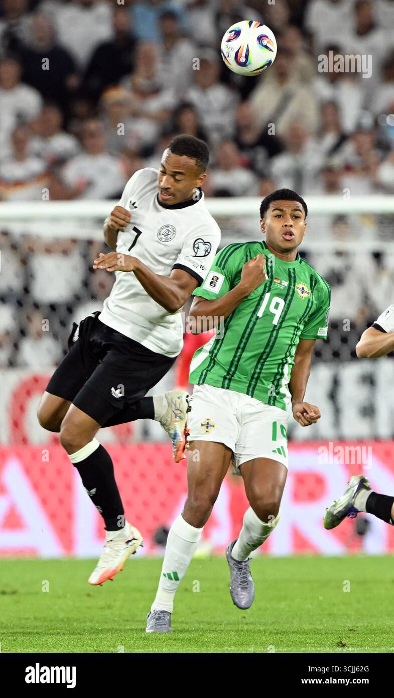 Germany's Jamie Leweling and Northern Ireland's Shea Charles during the ...