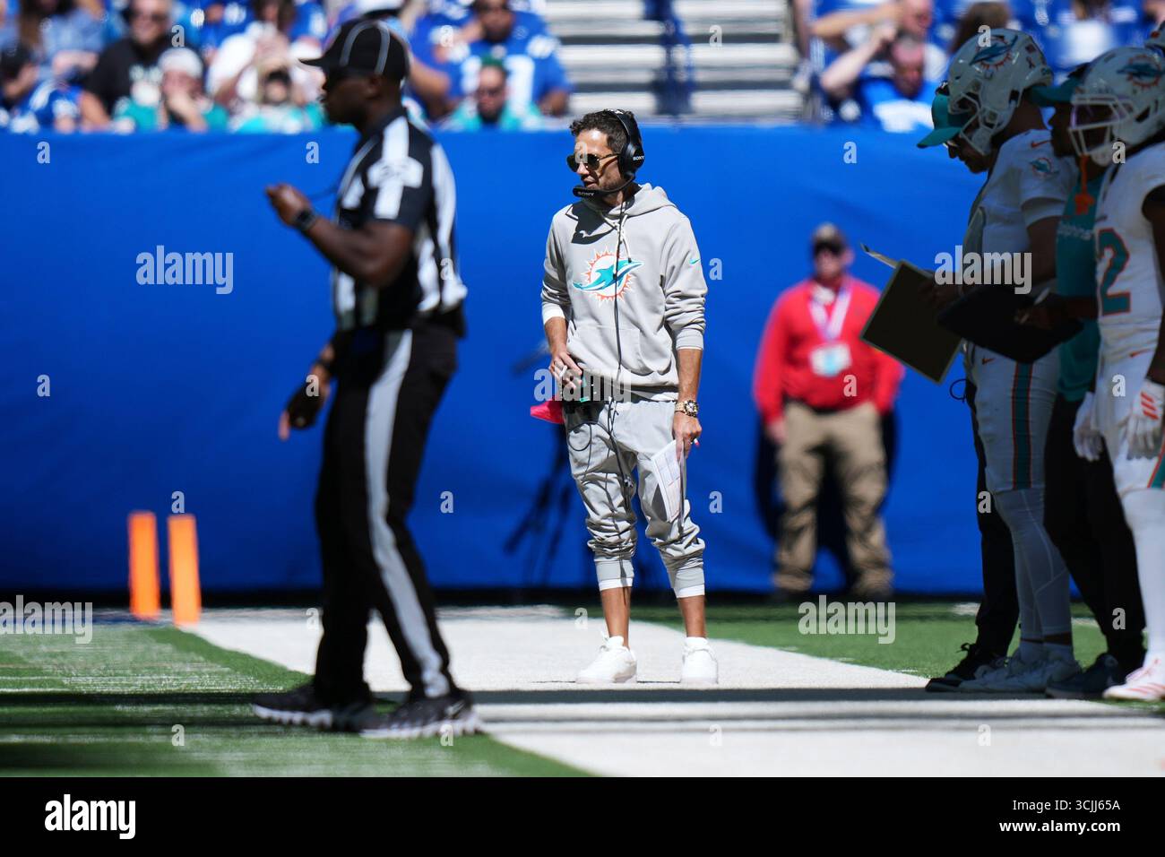 Miami Dolphins head coach Mike McDaniel watches action during the ...