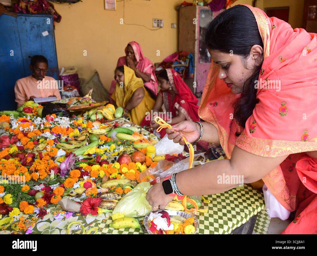 PATNA, INDIA - SEPTEMBER 6: People worshiping on the occasion of the ...