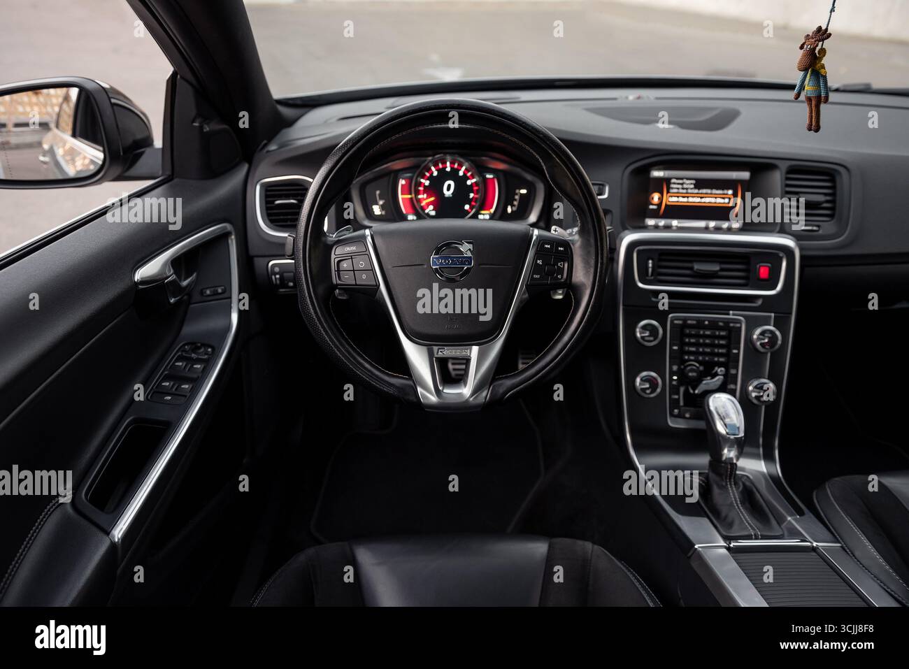 Volvo S60 cockpit - drivers point of view. Cockpit of swedish sedan ...