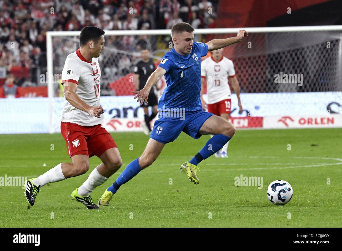 Bartosz Slisz of Poland (left) and Oliver Antman of Finland in duell ...