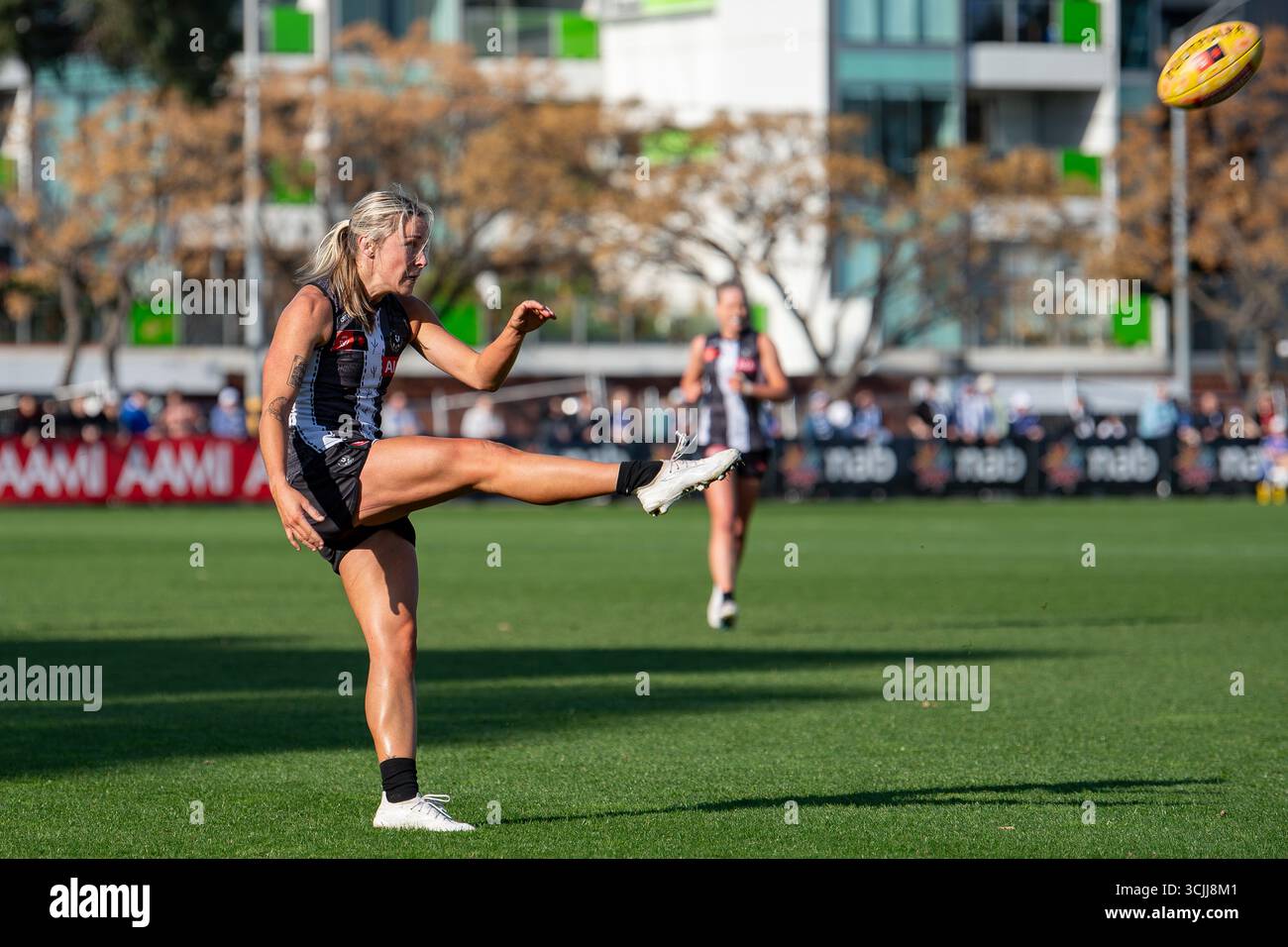 Tarni White of Collingwood is seen in action during the AFLW Round 4 ...