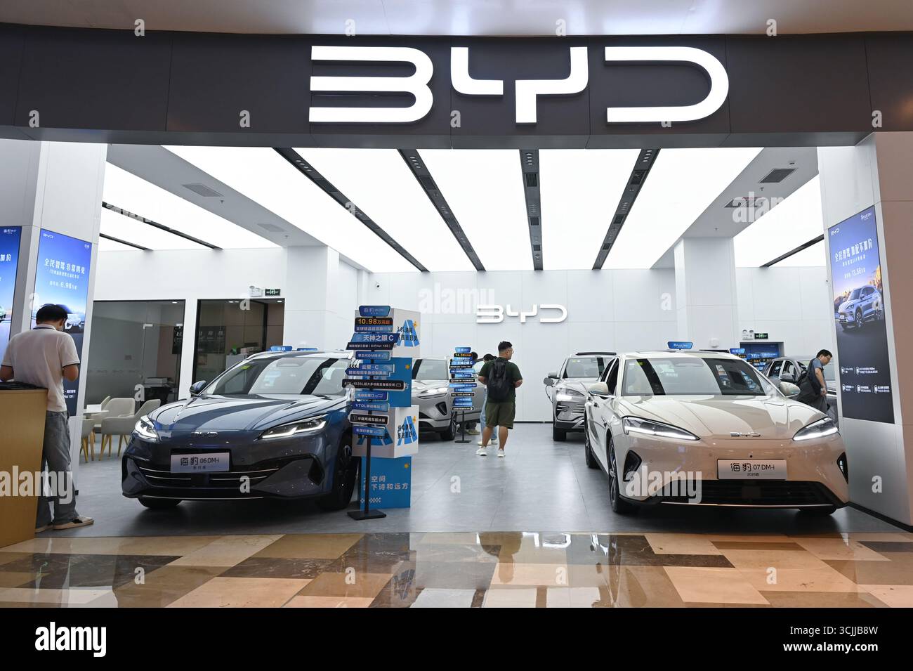 BYD, a Chinese carmaker brand in the shopping mall on September 7, 2025 ...