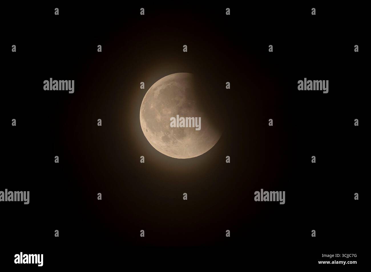 Lunar eclipse seen from the Croatian island of Rab. As earth passes ...