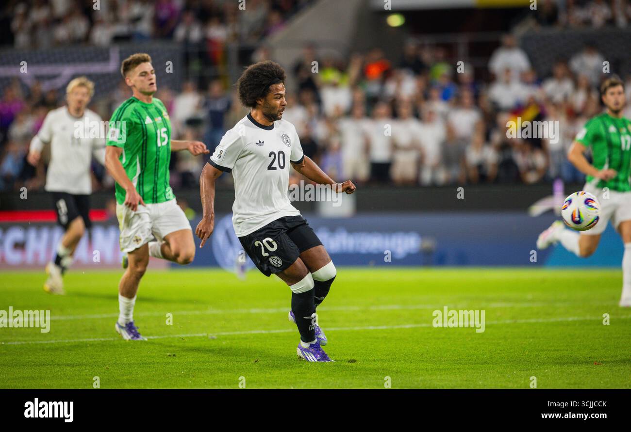 Cologne, Germany. 07th Sep 2025. Tor zum 1:0: Serge Gnabry (DFB) Justin ...