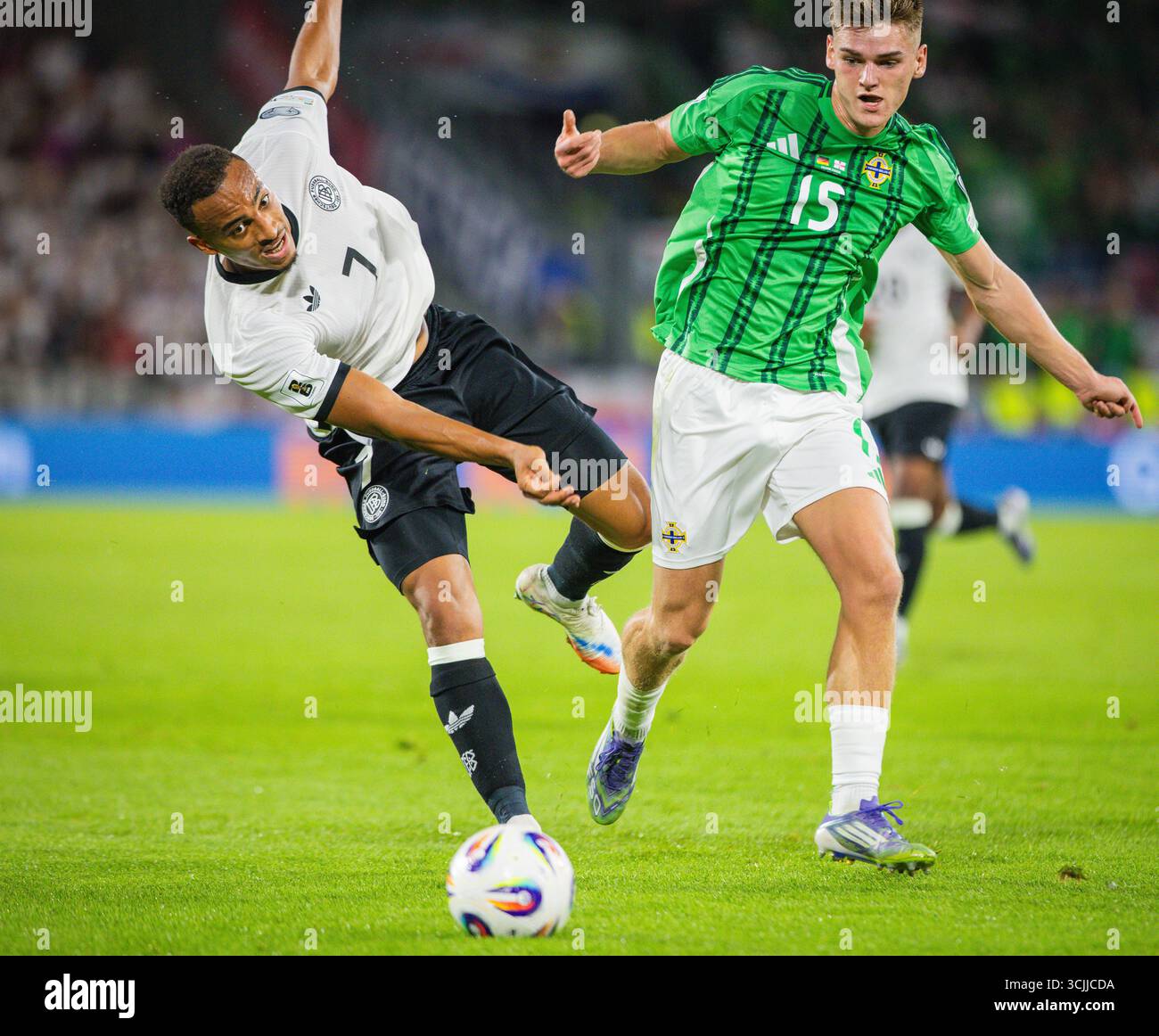 Cologne, Germany. 07th Sep 2025. Felix Nmecha (DFB) Justin Devenny (NI ...
