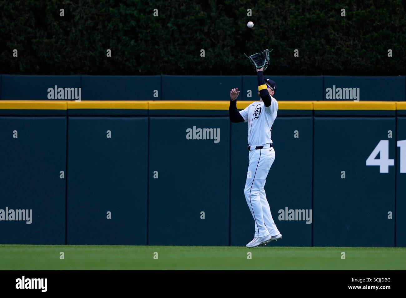 Detroit Tigers center fielder Parker Meadows catches a flyout by ...