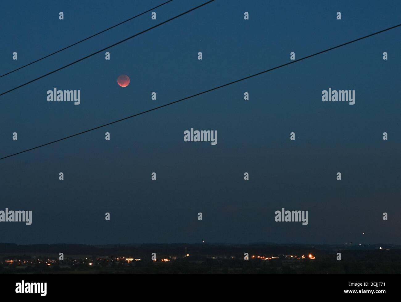 Total lunar eclipse, red (blood) full Moon, Olomouc, Olomouc Region ...
