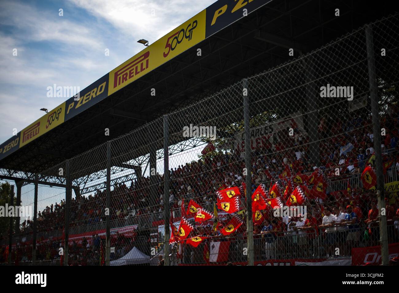 Spectators with Ferrari flags, F1 Grand Prix of Italy at Autodromo ...