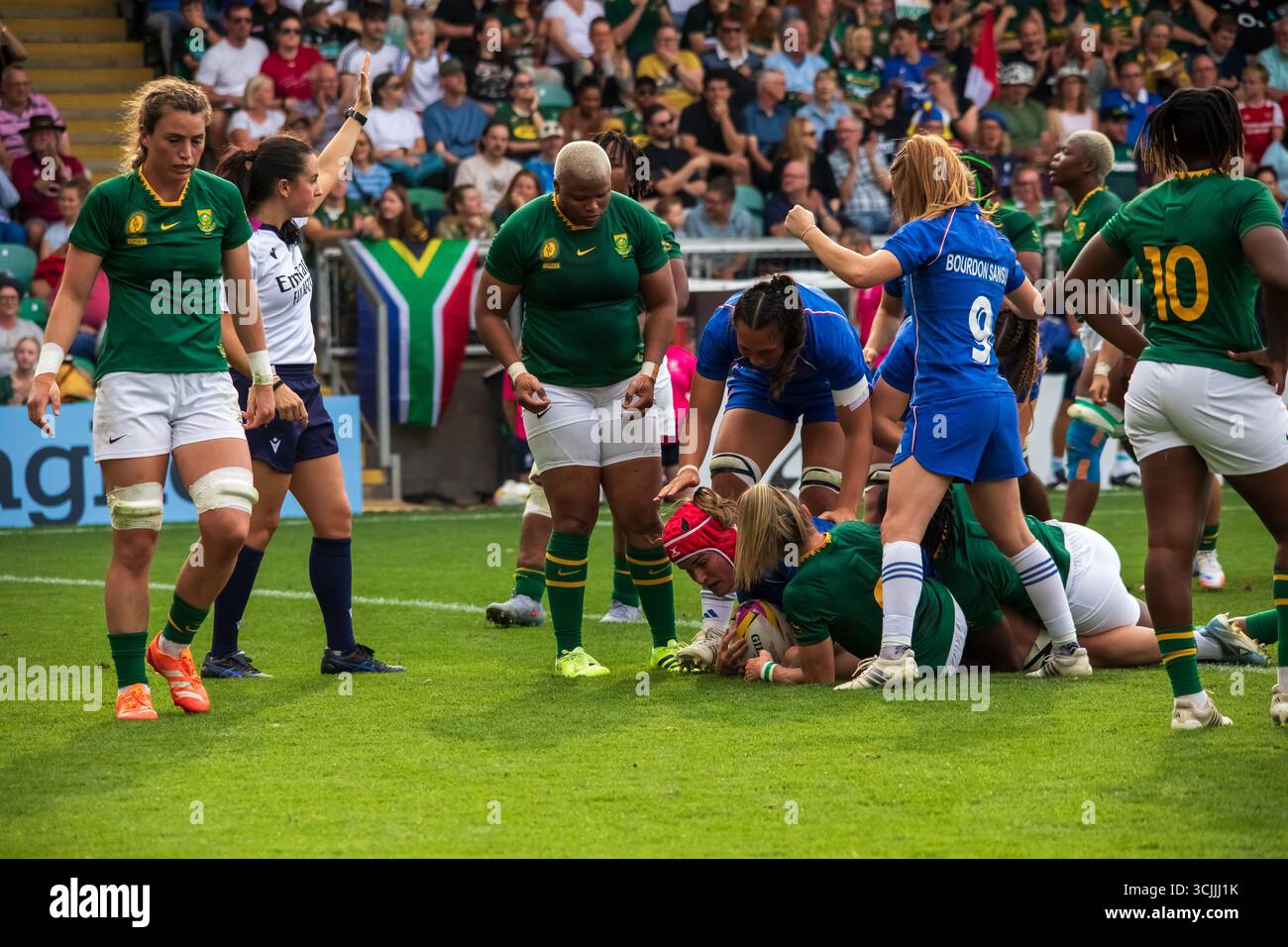 Northampton, UK, 7th September 2025 France number 8 Charlotte Escudero ...