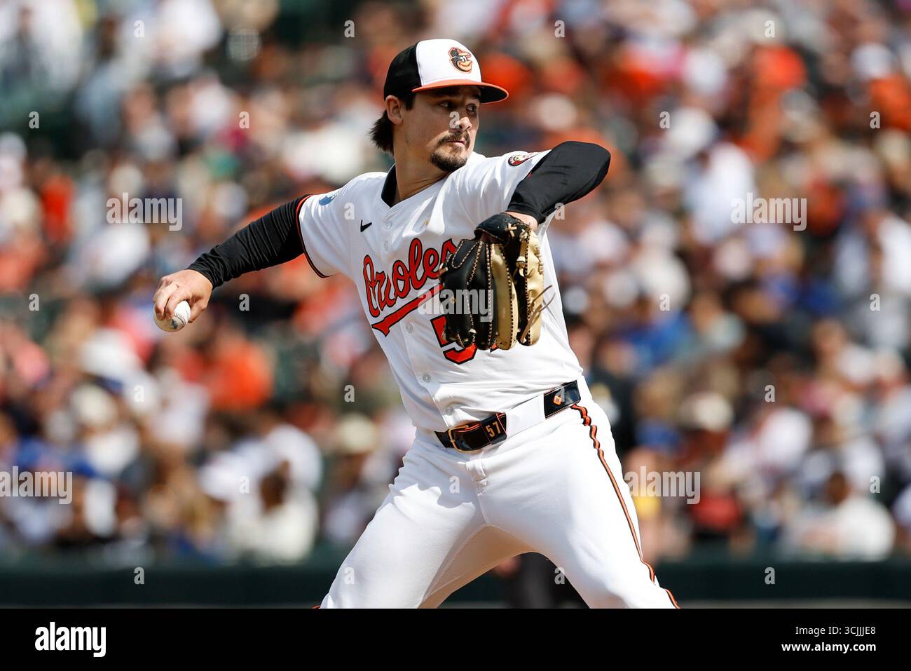 Baltimore Orioles pitcher Kade Strowd throws during the sixth inning of ...