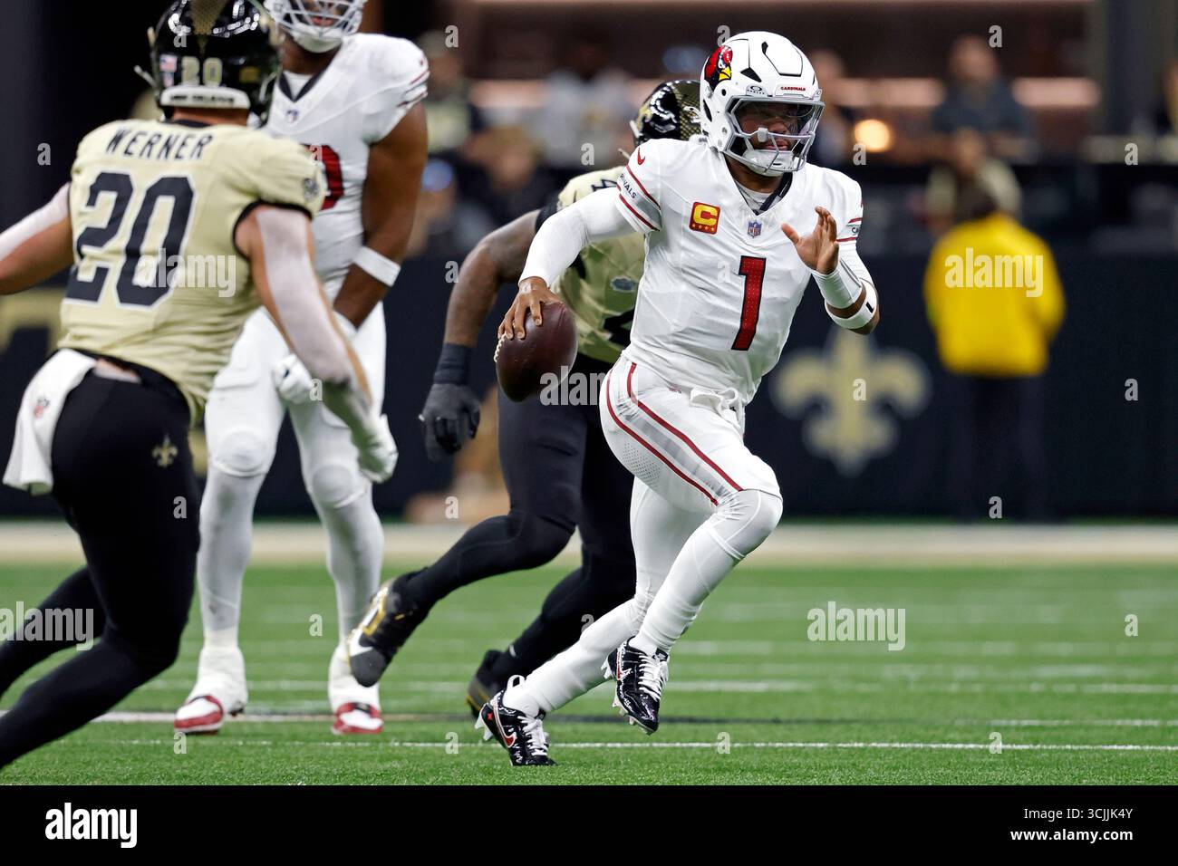 Arizona Cardinals quarterback Kyler Murray (1) runs the ball during an ...