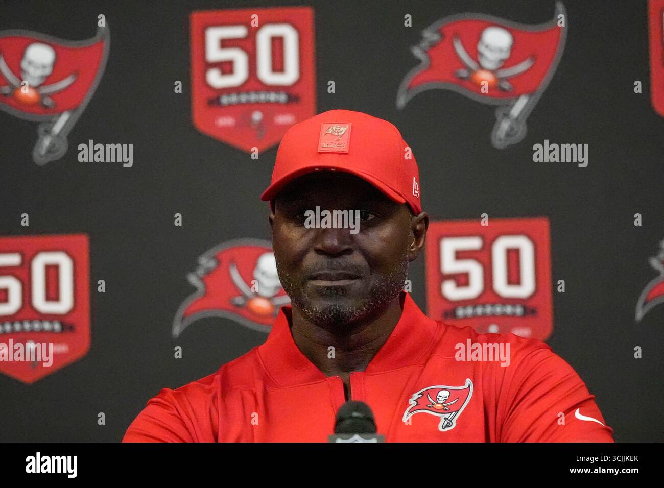 Tampa Bay Buccaneers head coach Todd Bowles speaks during a news ...