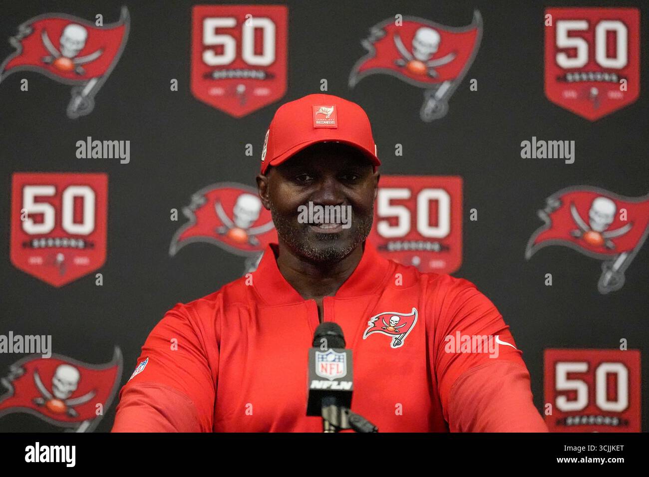 Tampa Bay Buccaneers head coach Todd Bowles speaks during a news ...