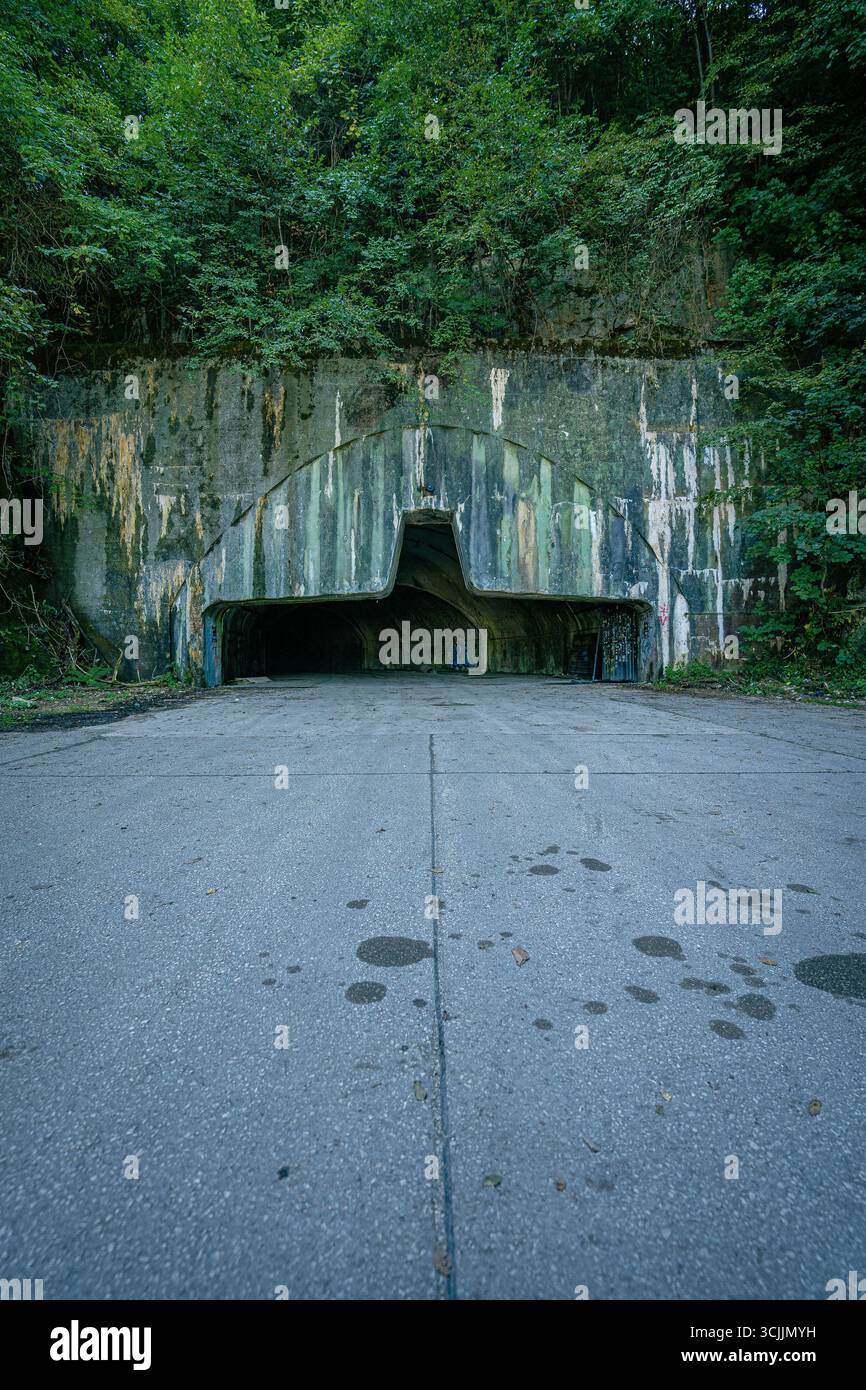 Zeljava Airbase abandoned military tunnel entrance in Croatia built ...