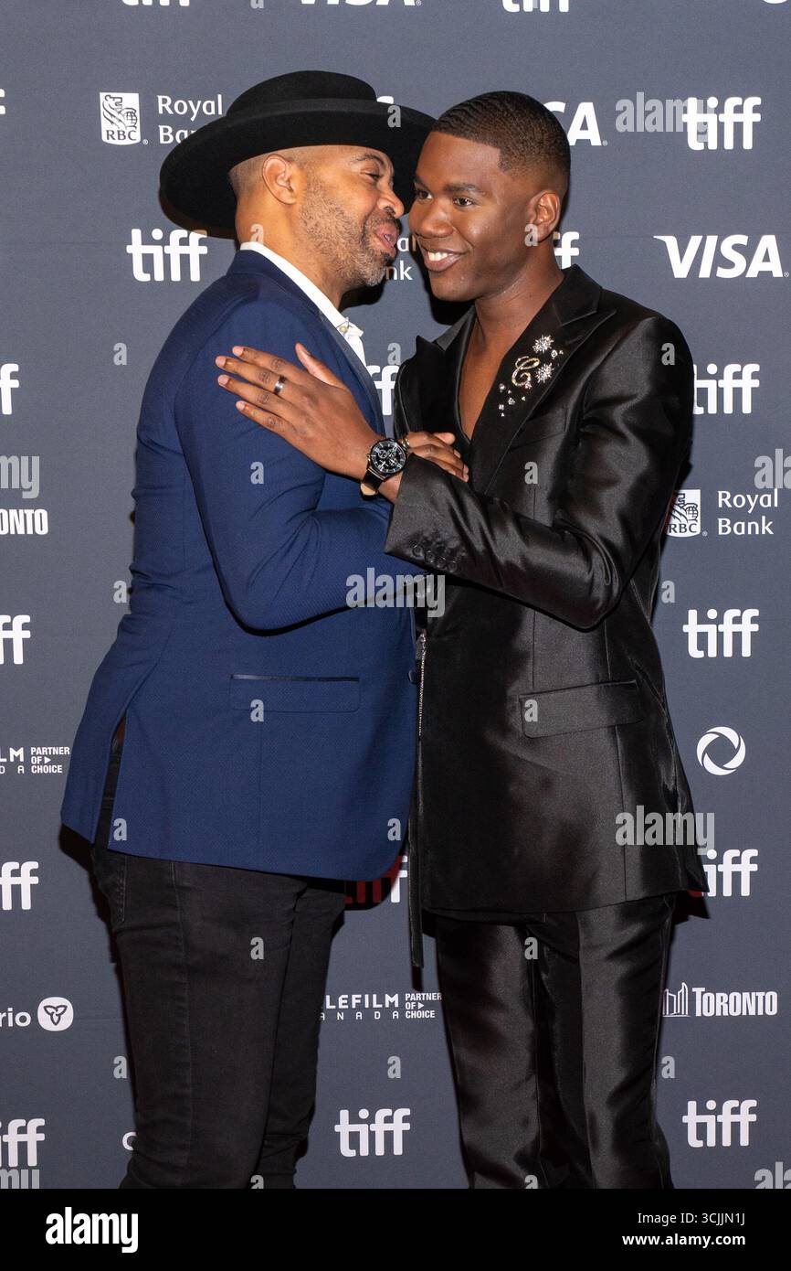 (L-R) Christopher V. Nelson and Ashton James attend “Youngblood ...