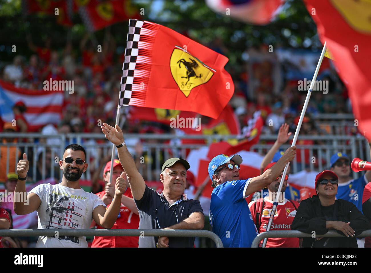 MONZA, ITALY - SEPTEMBER 07: Ferrari fans during the F1 Grand Prix of ...