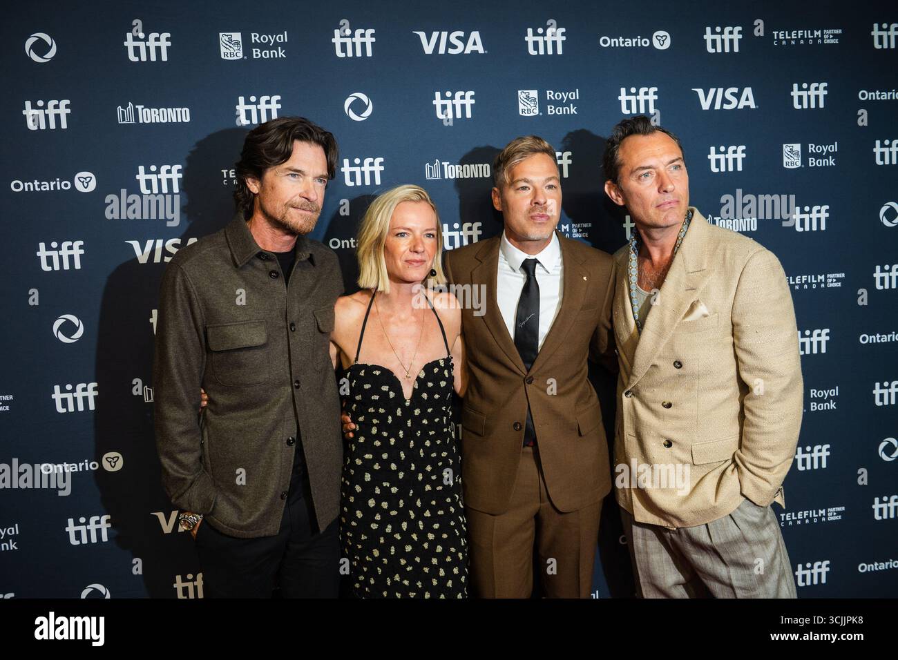 Jason Bateman, left to right, Kate Susman, Zach Baylin and Jude Law ...