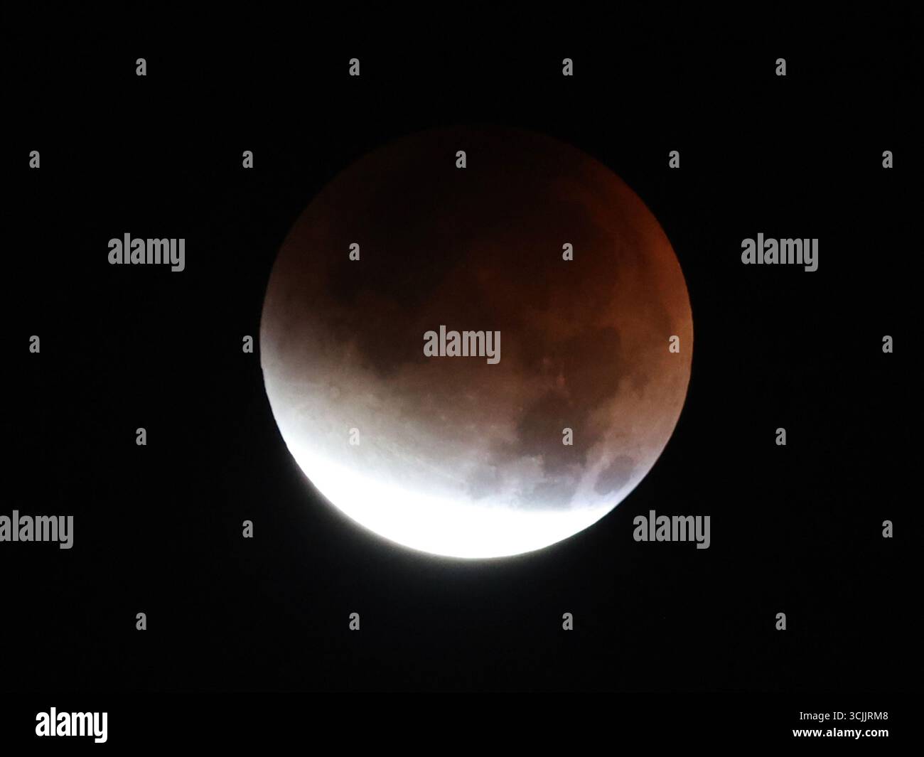 September 8, 2025, Tokyo, Japan - A total lunar eclipse is observed in ...