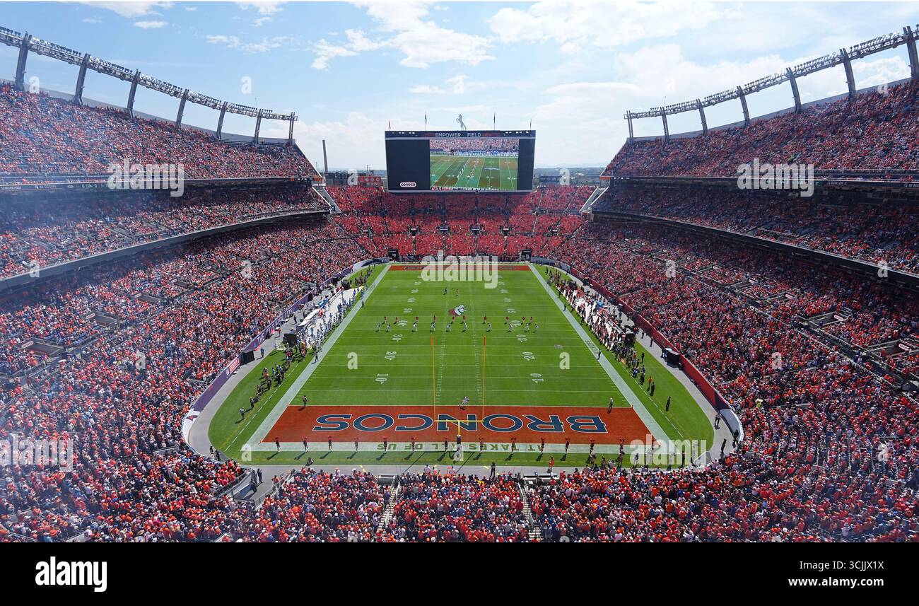 The Denver Broncos kick off against the Tennessee Titans during an NFL ...