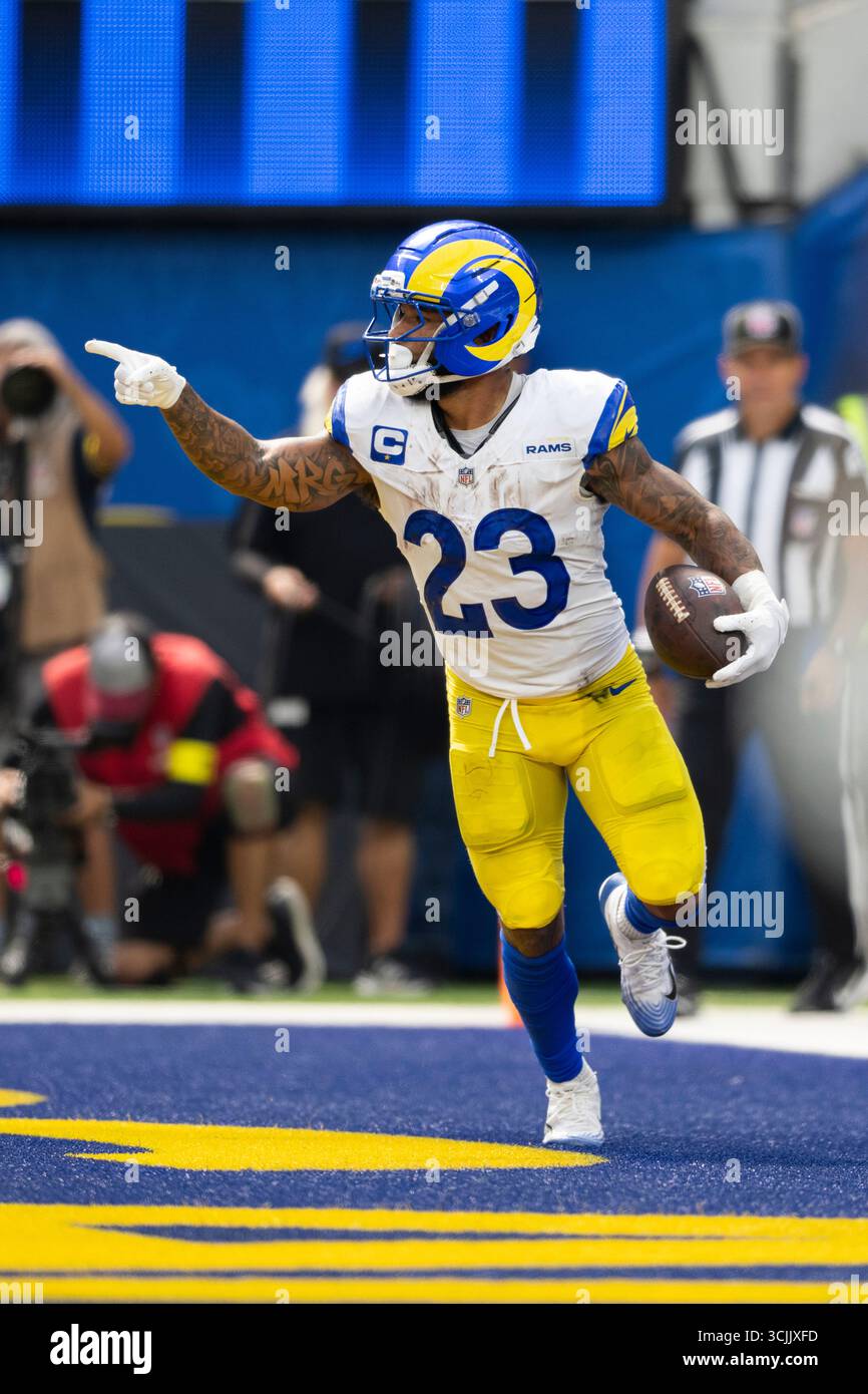 Los Angeles Rams running back Kyren Williams (23) celebrates his ...