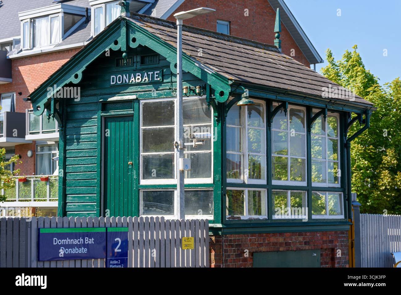 The historic signal box at Donabate railway station, Fingal, County ...