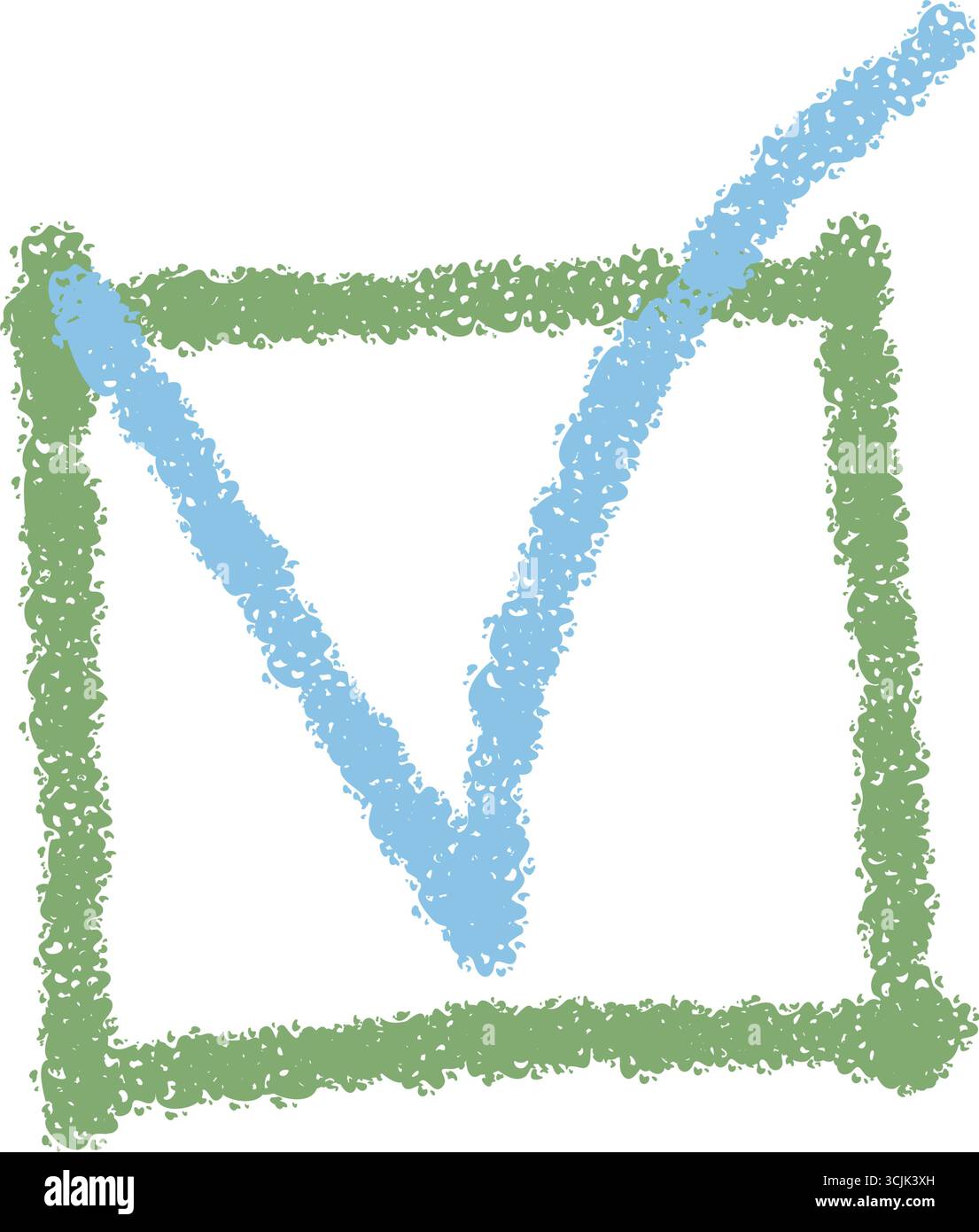 Crayon Checkbox Symbol With Tick Mark Stock Vector Image & Art - Alamy