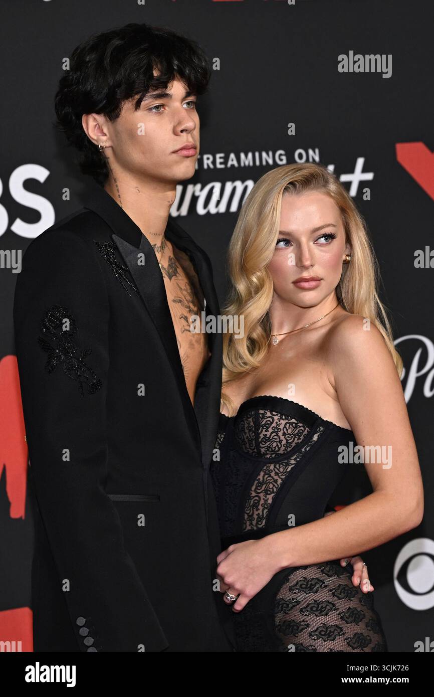 Landon Barker, left, and Skyla Sanders arrive at the MTV Video Music ...