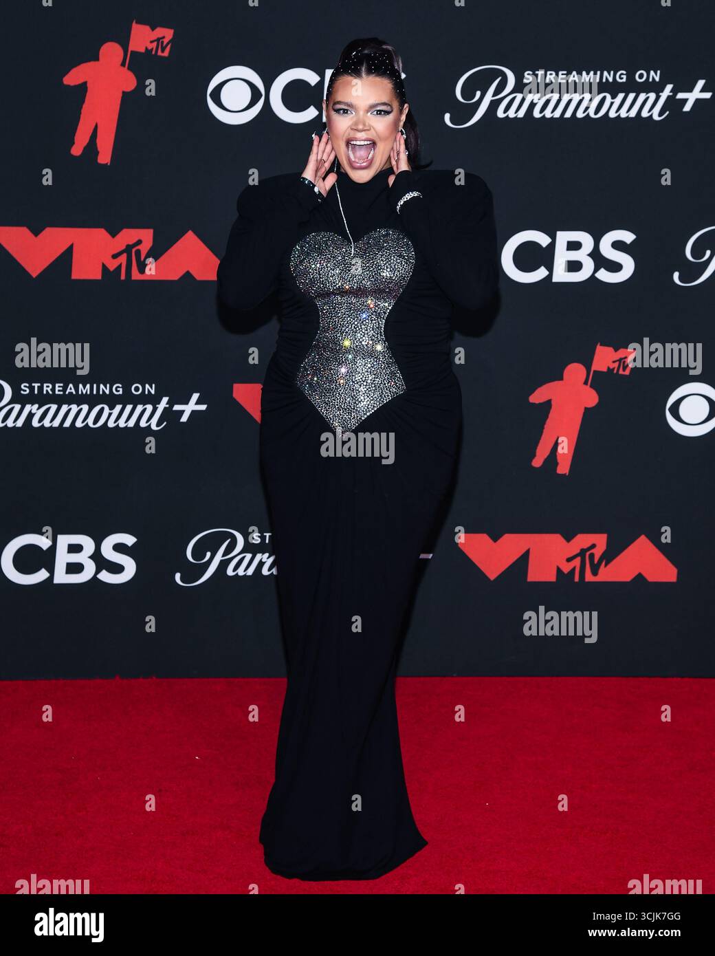 Tiffany Baira walking on the red carpet at the 2025 MTV Video Music ...