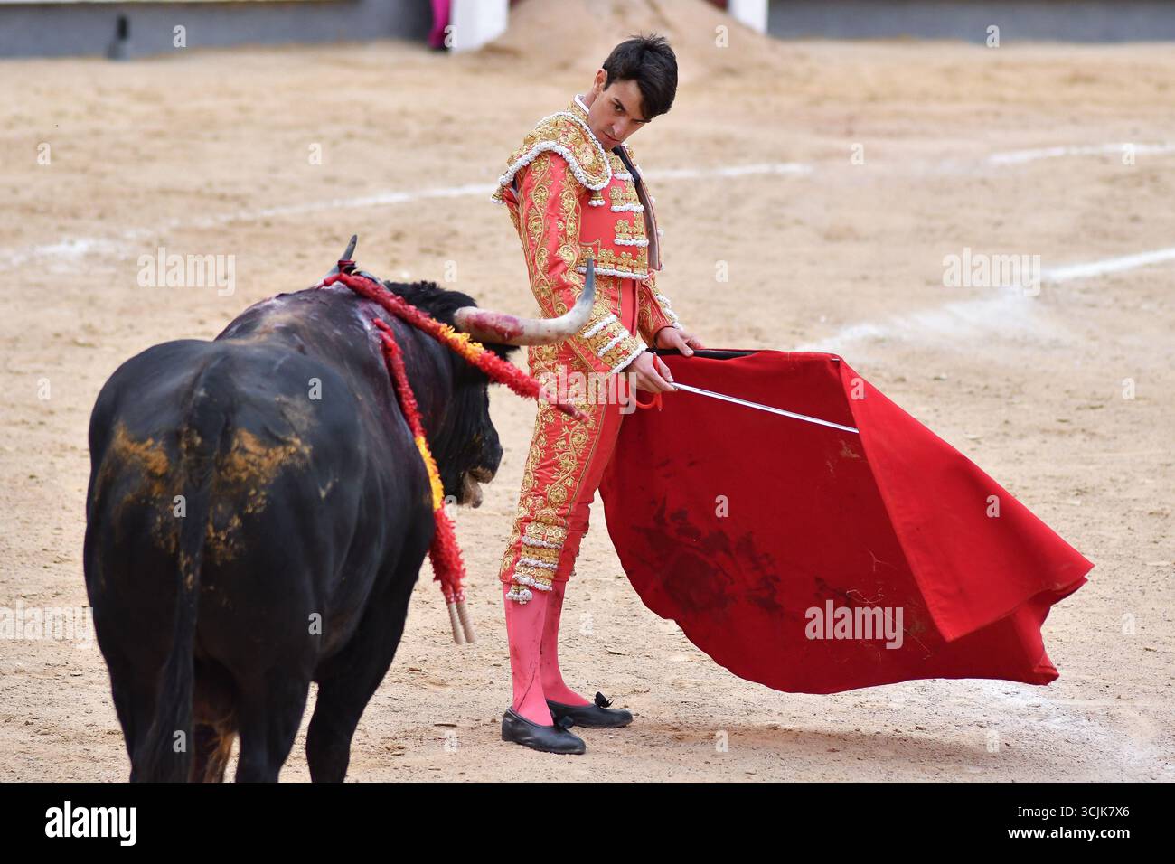 Bullfighter Aitor Fernandez seen during a bullfight at the Las Ventas ...