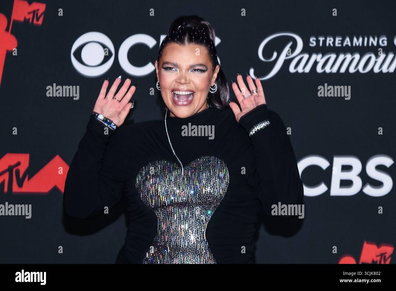 Tiffany Baira walking on the red carpet at the 2025 MTV Video Music ...