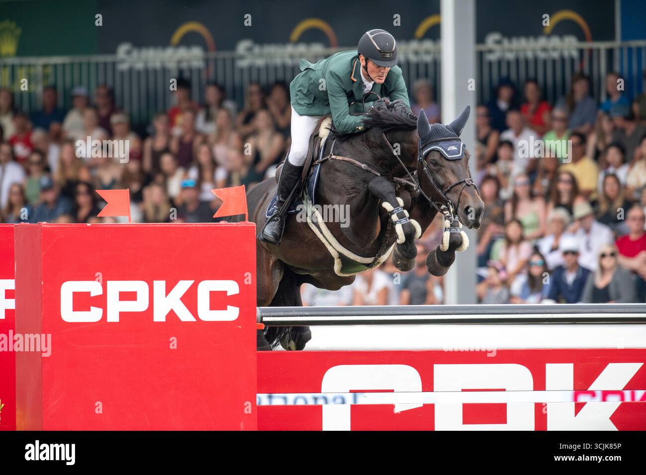 Calgary, Alberta, Canada, 7 September 2025. Billy Twomey (IRE) riding ...