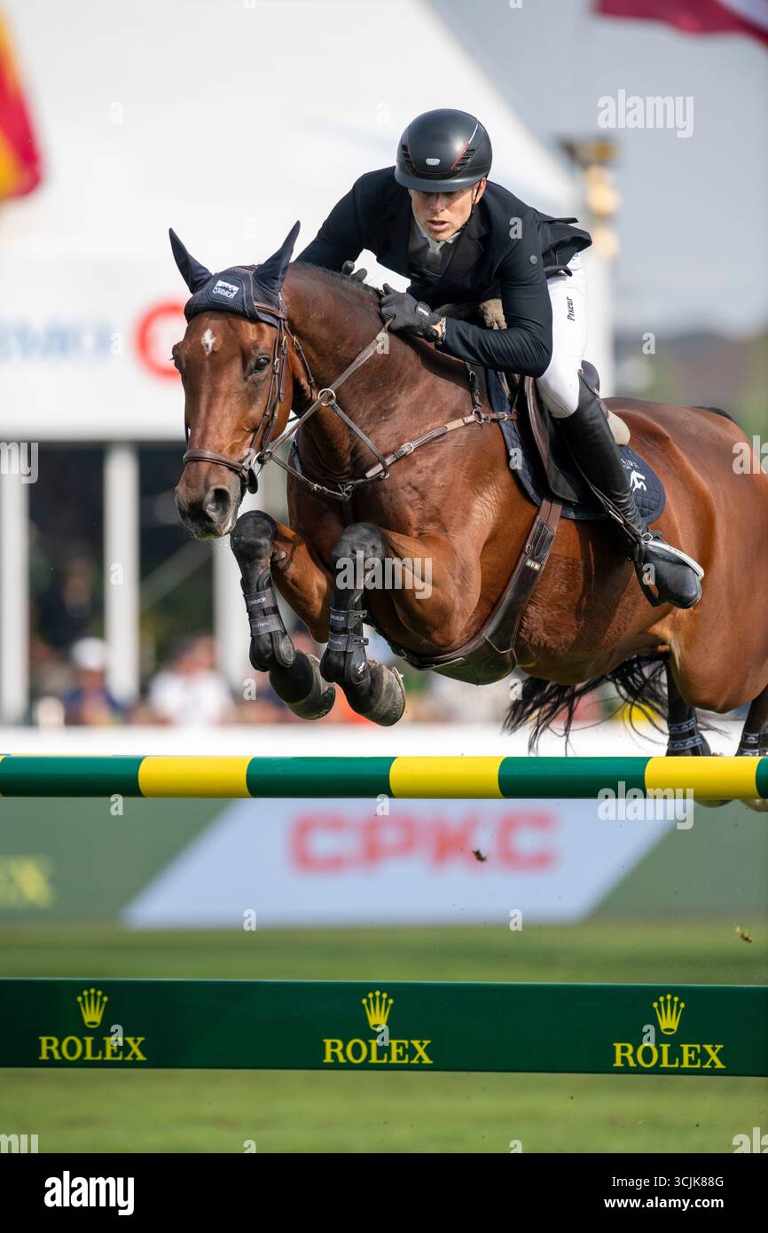 Calgary, Alberta, Canada, 7 September 2025. Max Kühner (AUT) riding ...
