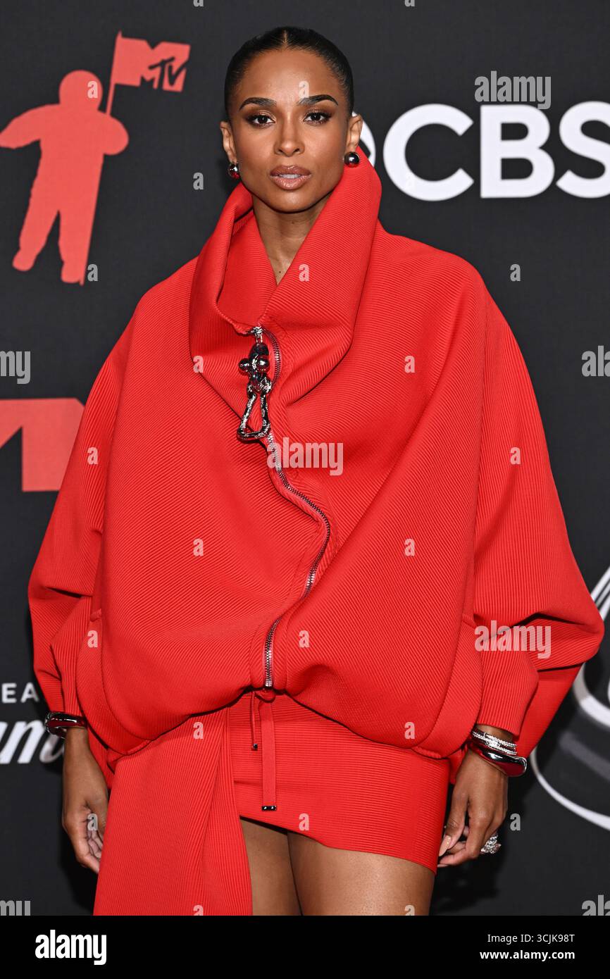 Ciara arrives at the MTV Video Music Awards on Sunday, Sept. 7, 2025 ...