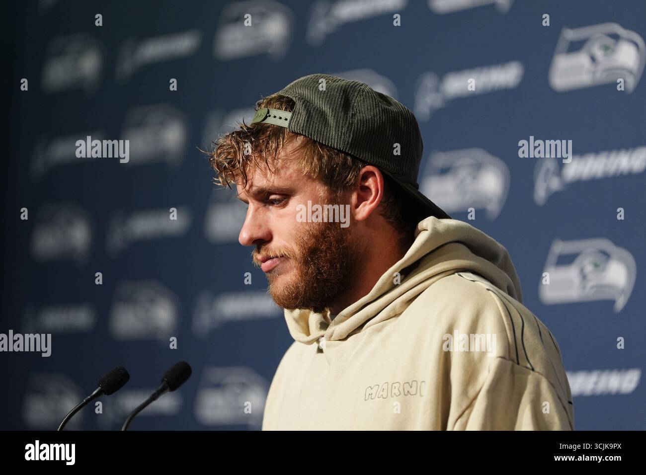Seattle Seahawks wide receiver Cooper Kupp speaks during a news ...