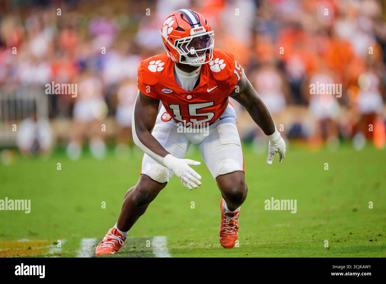 Clemson defensive end Jahiem Lawson (15) plays during an NCAA college ...
