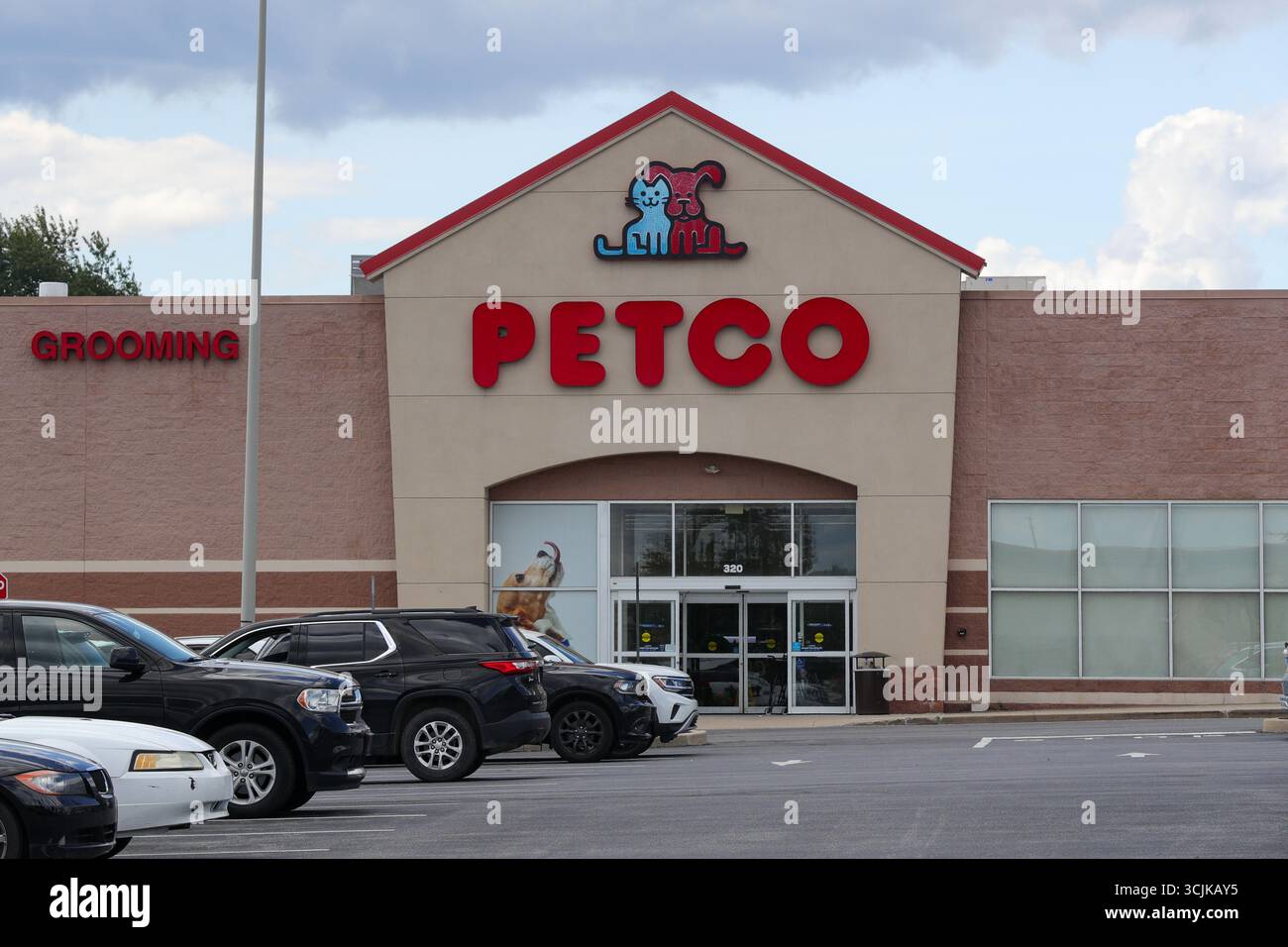 The Petco logo is seen on the outside of a store in Muncy, Pa. on ...