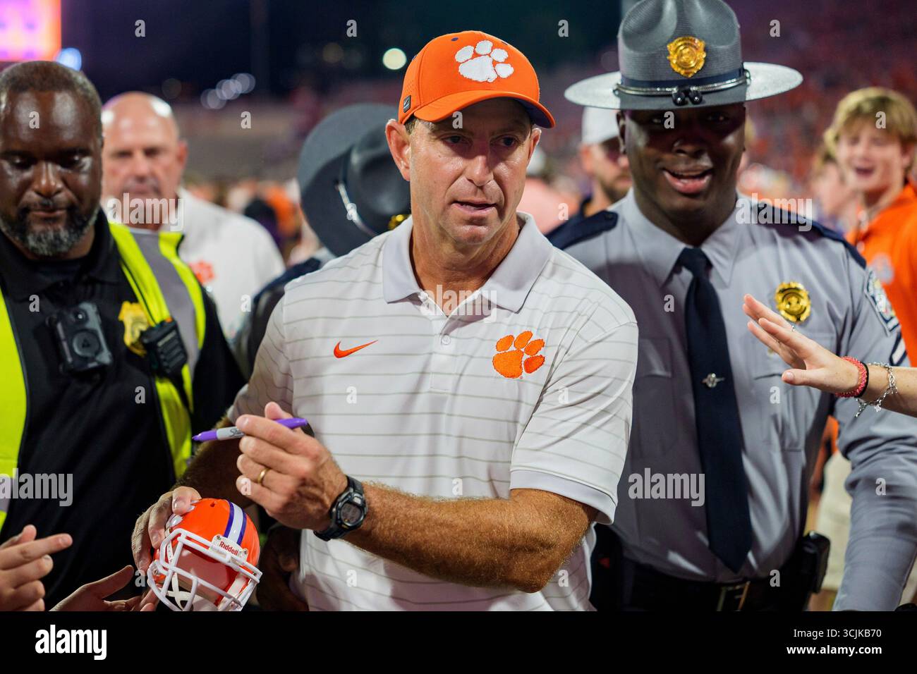 Clemson head coach Dabo Swinney looks on after an NCAA college football ...