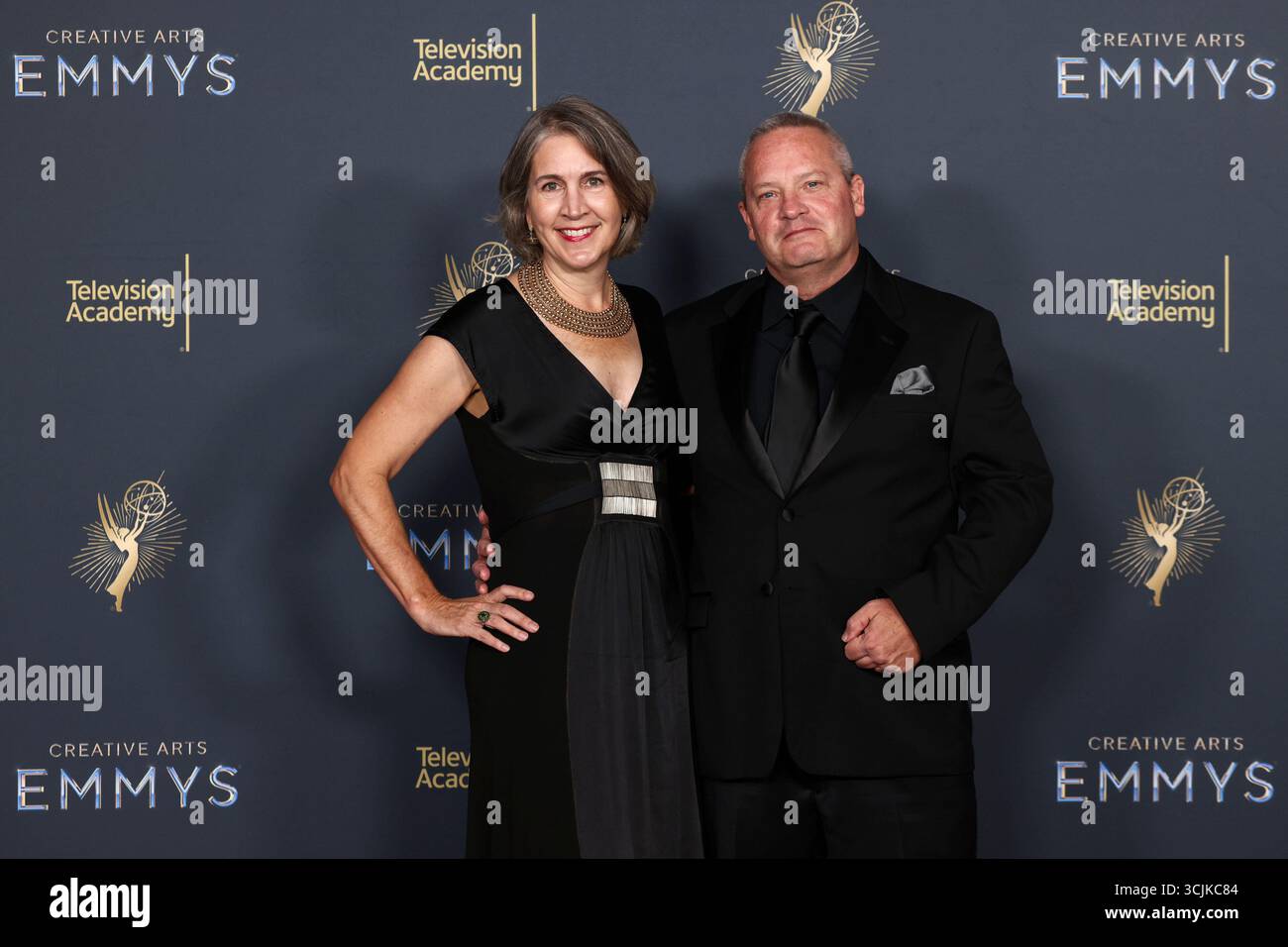 Heather Cochran, left, and David Allen in the press room during night ...