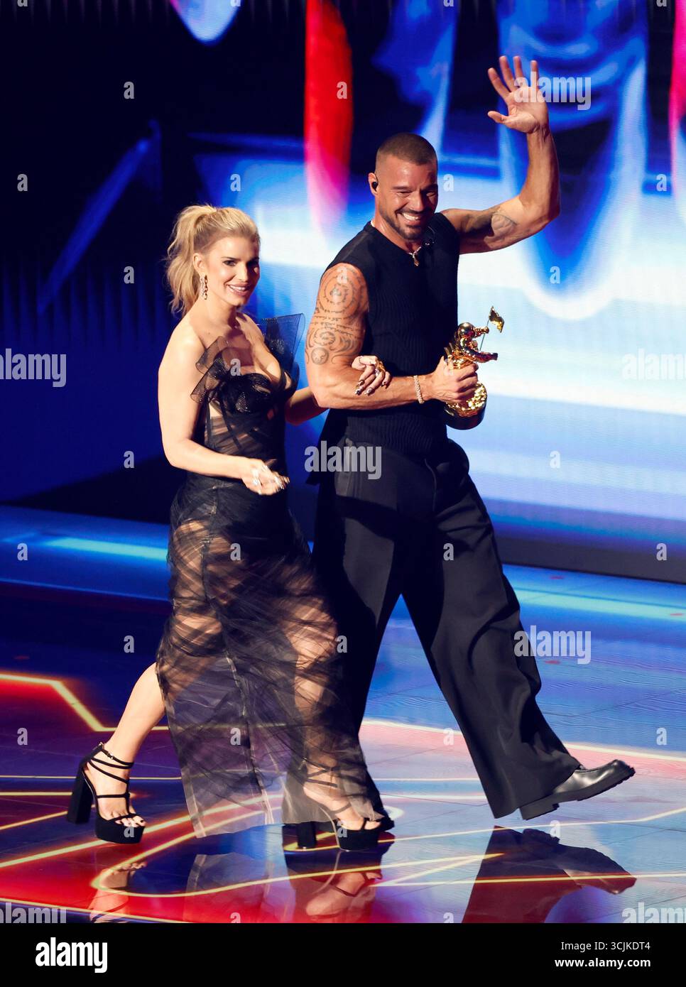 Ricky Martin accepts the "Latin Icon Award" onstage at the 2025 MTV ...