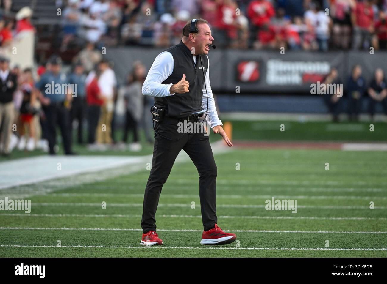Arkansas State coach Butch Jones reacts after a play against Arkansas ...