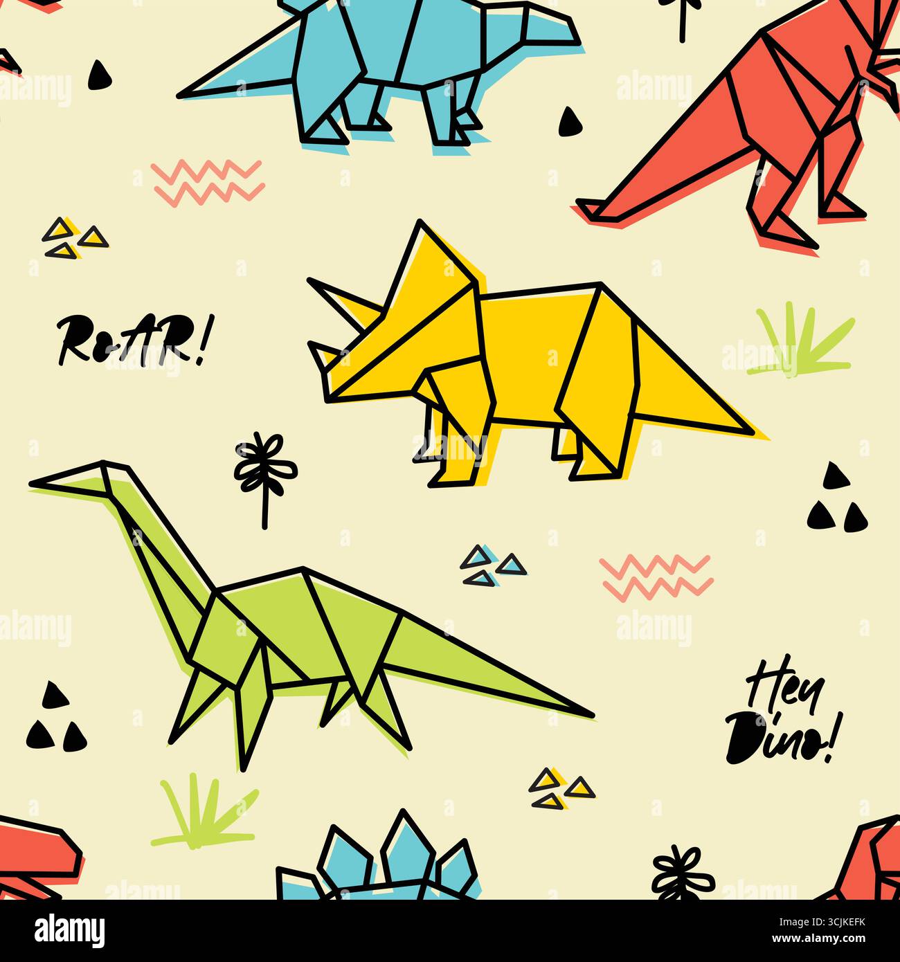 Pastel dinosaur kids Stock Vector Images - Alamy