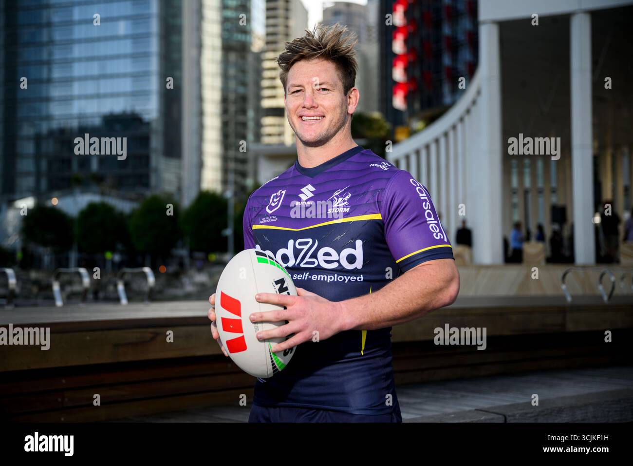 Harry Grant of the Melbourne Storm poses for a photograph during the ...