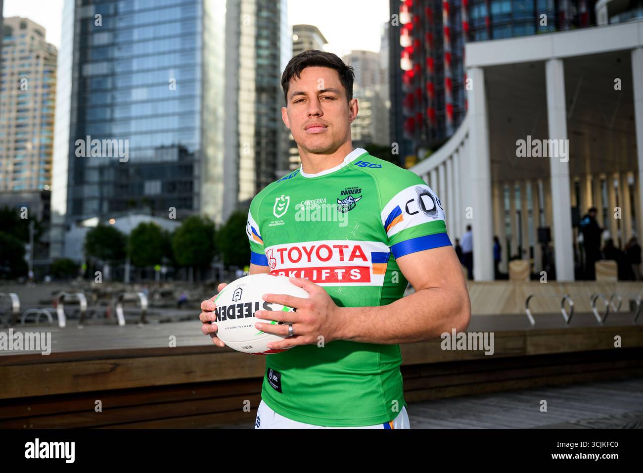 Joseph Tapine of the Canberra Raiders poses for a photograph during the ...