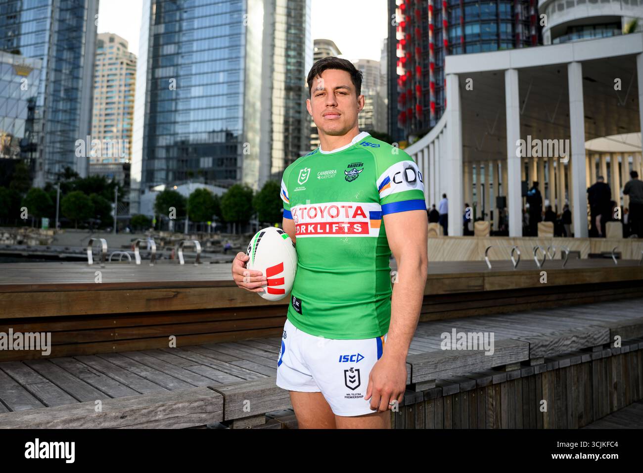 Joseph Tapine of the Canberra Raiders poses for a photograph during the ...