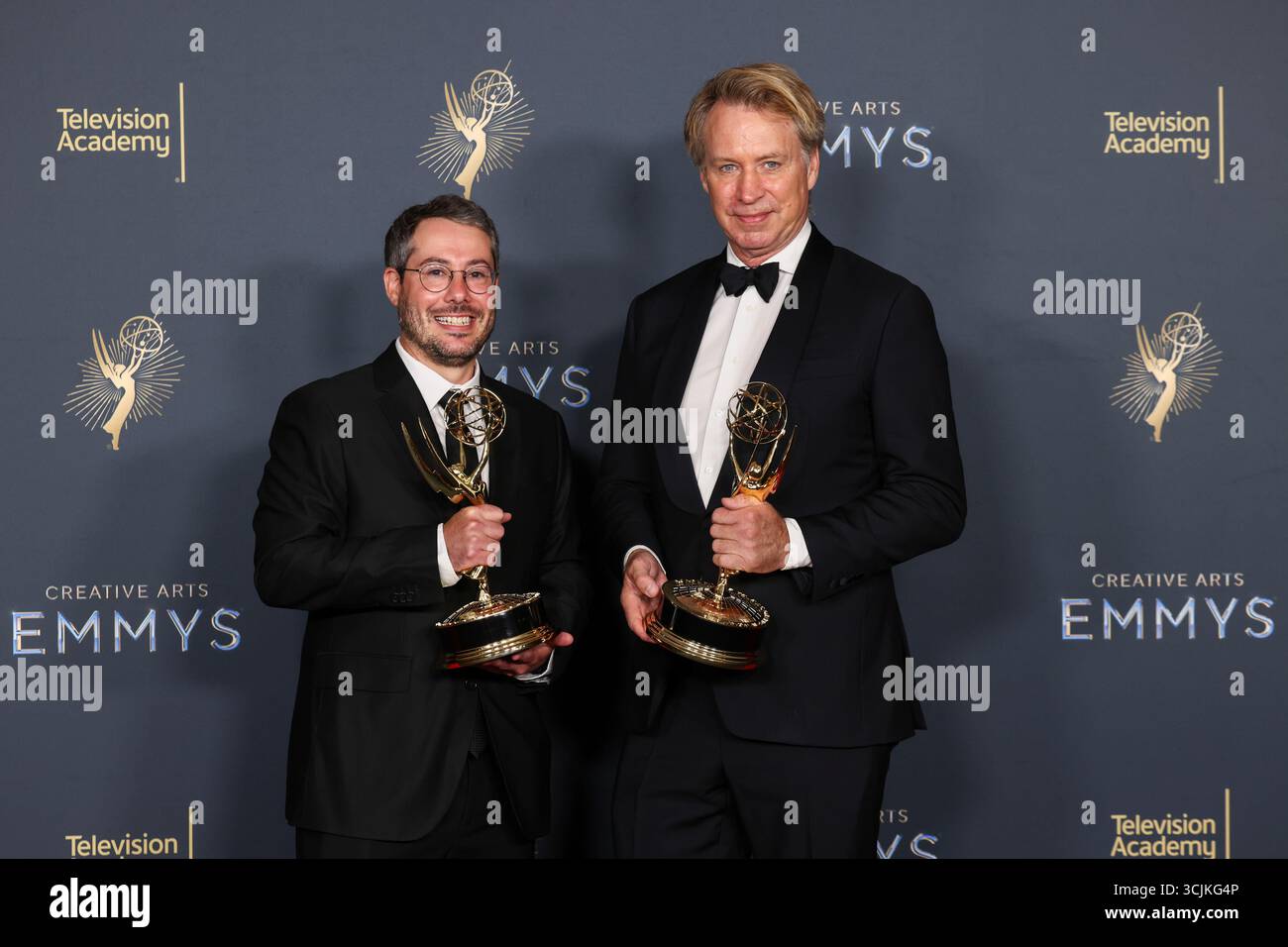 Josh Berger, left, and Giles Martin with their Emmy for Outstanding ...