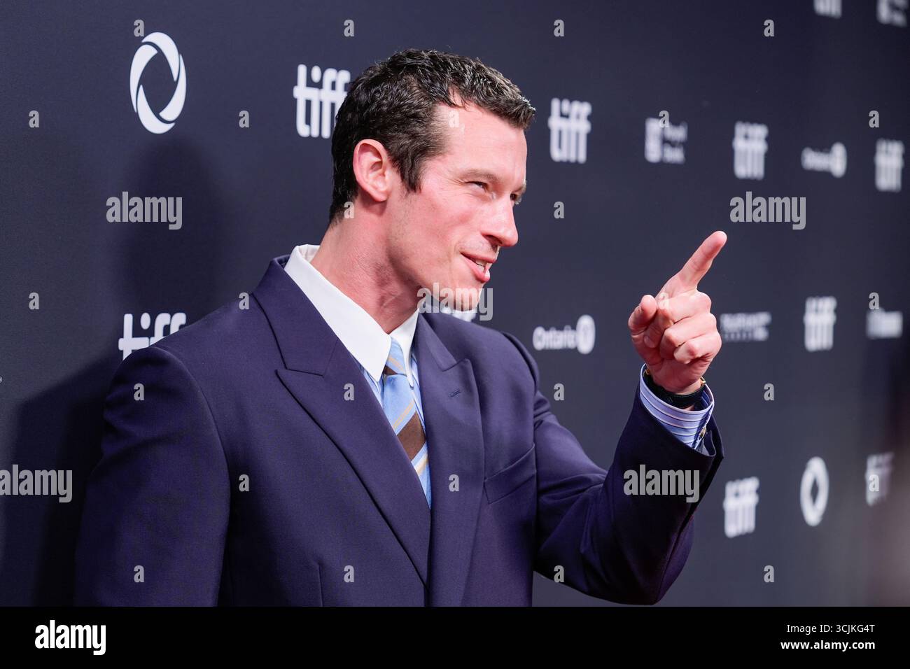 Callum Turner attends the premiere of "Eternity" during the Toronto ...